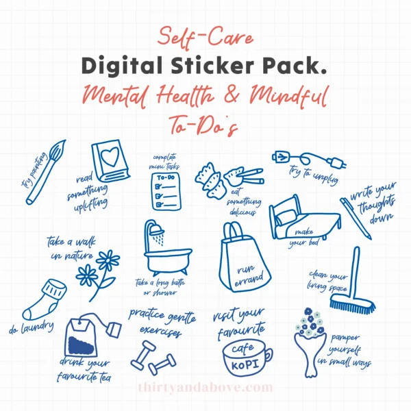 Self-Care Digital Sticker Pack – Mindful To-Do’s – thirtyandabove.com